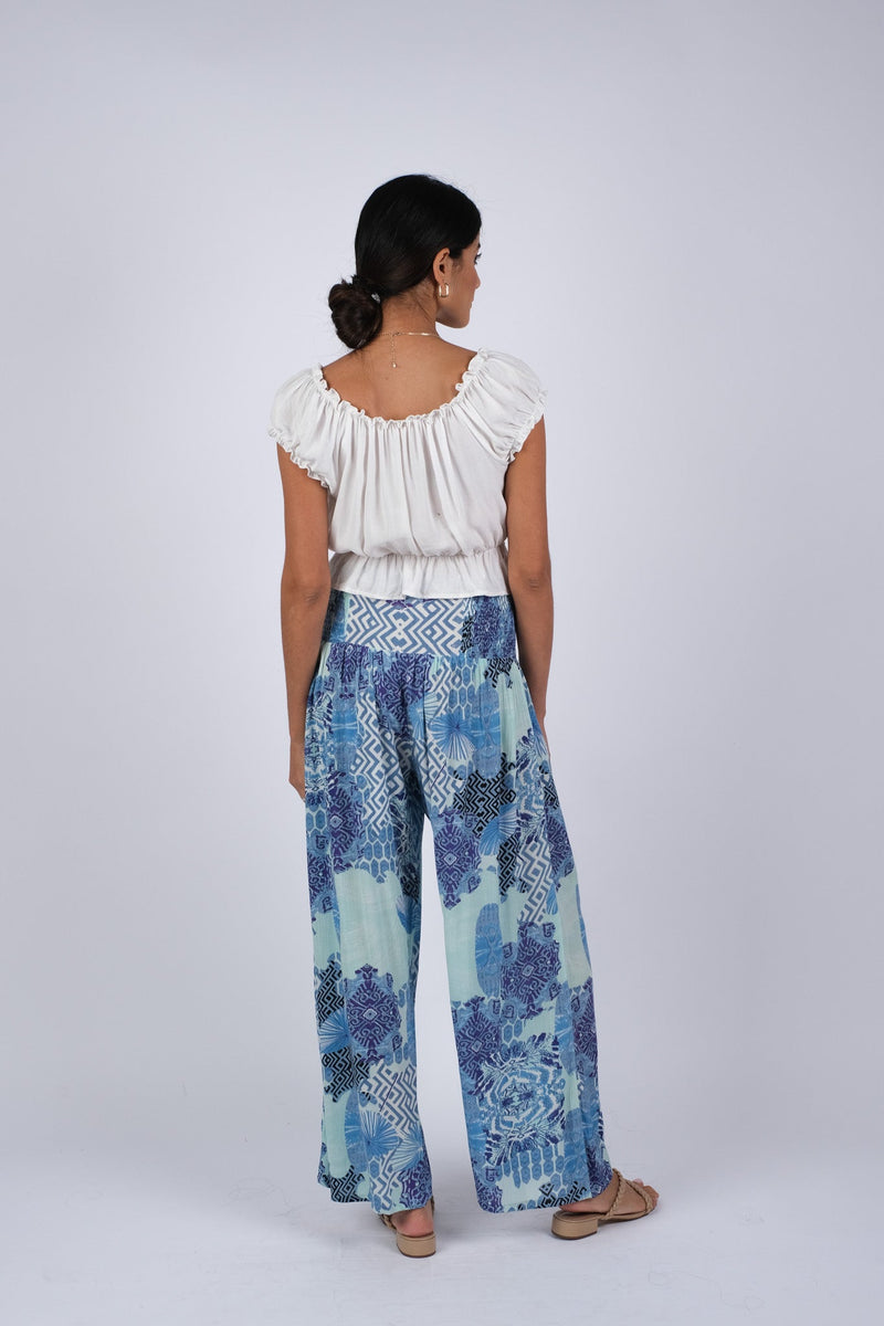225039 Enchanting Blue Meadow Hippie Pants – Sacred Threads, Inc